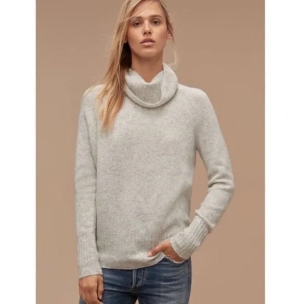 Aritzia The Group Babaton Wool Yak Gray Cowl Neck Swe… - Gem